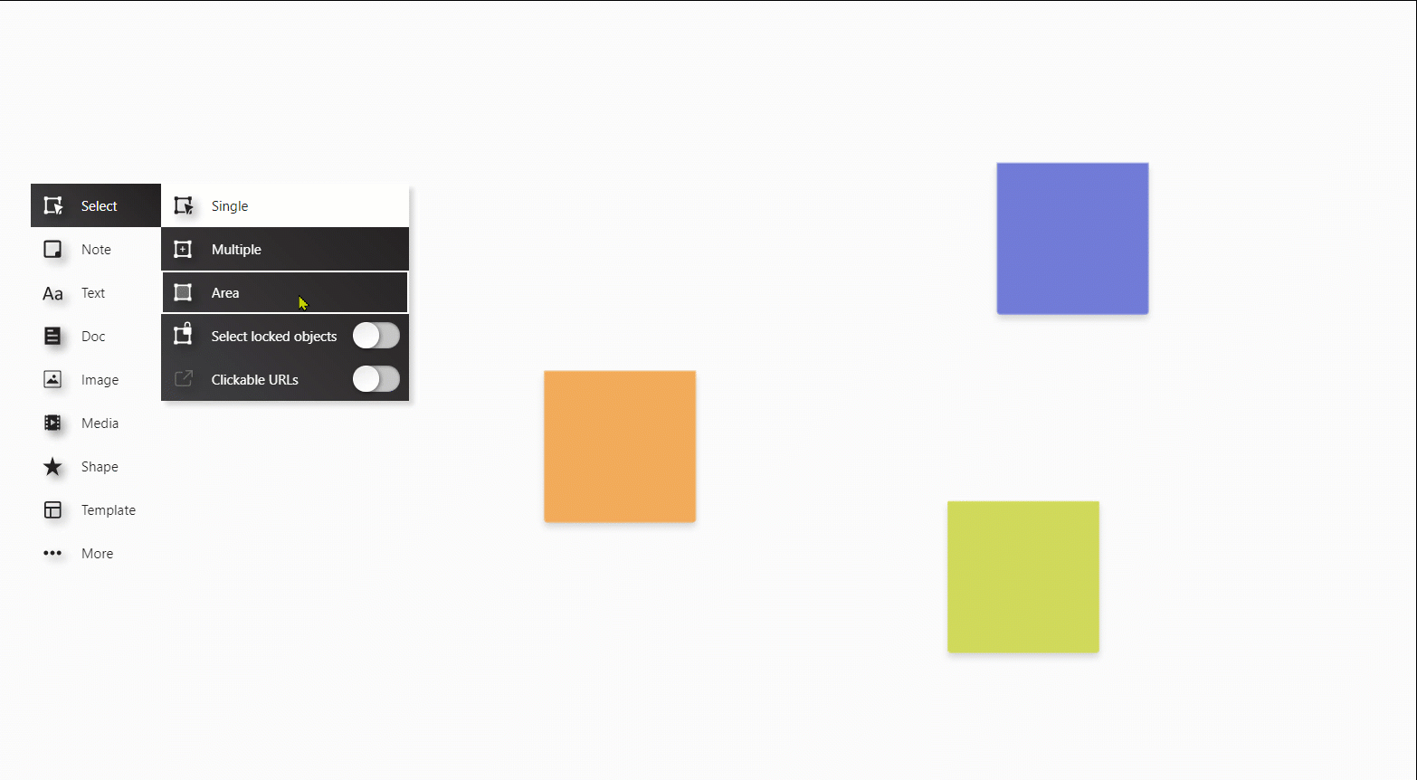Select and move objects and edit text
