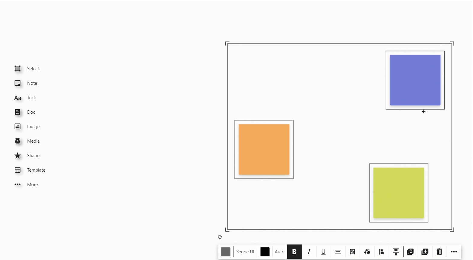 Select and move objects and edit text