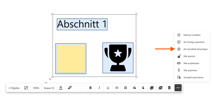 Quicklinks verwenden