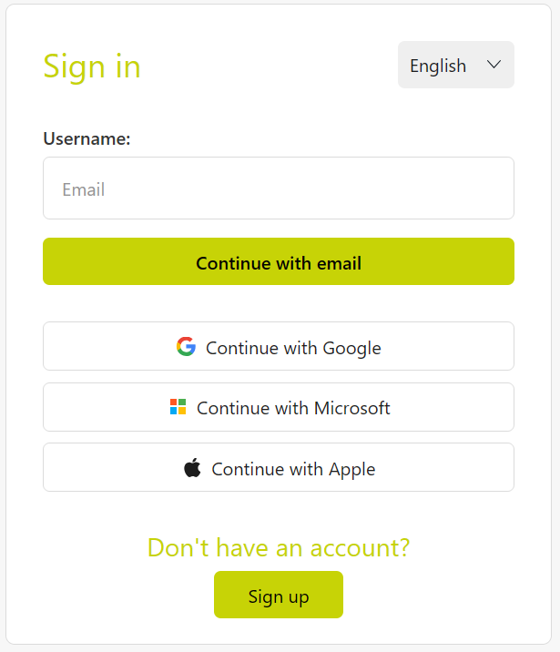 Sign up with Google