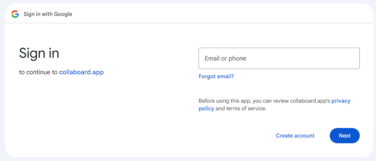 Sign up with Google